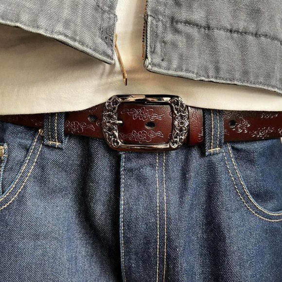 Accessories | Vintage Style Brown American Western Floral Design Belt ...